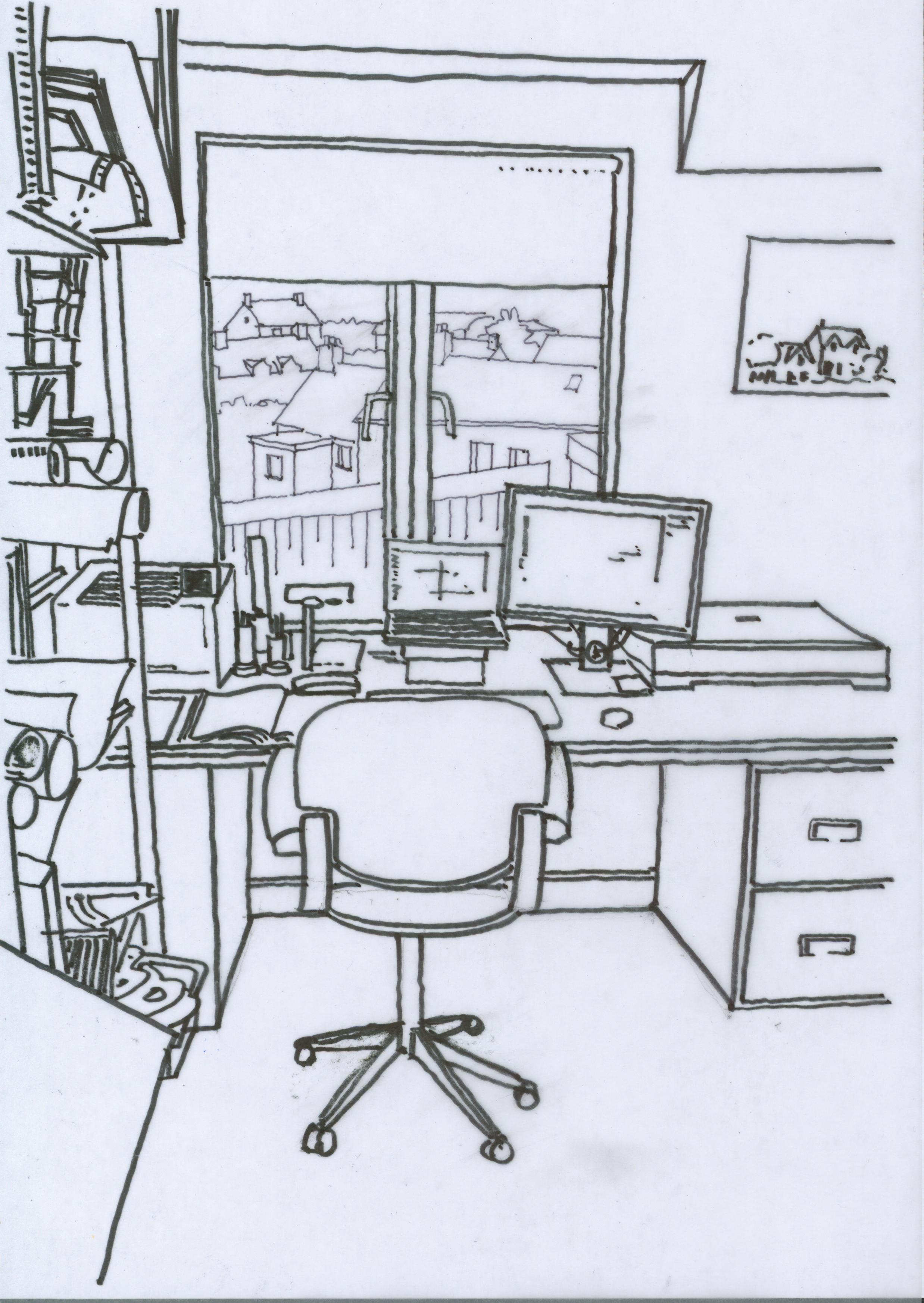 Working From Home Series: Architects sketch their home offices | floor ...